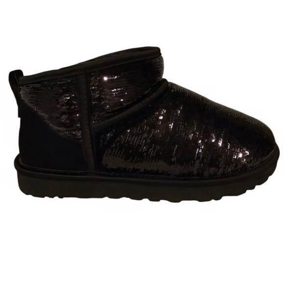 UGG | Shoes | Ugg Classic Ultra Mini Mirror Ball In Black Womens Size 8 ...